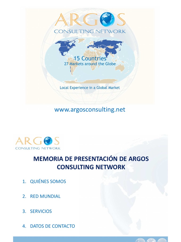 Presentación de ARGOS CONSULTING NETWORK | PDF | Logística | Mercado ...