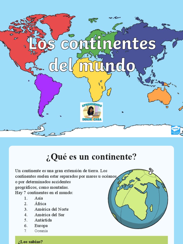 Los Continentes Para Niños 7 Continentes Ciencias De La Tierra Para ...