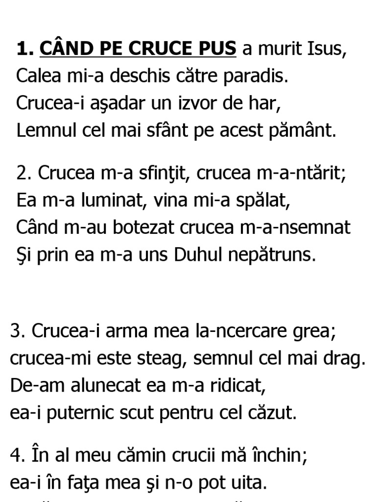 Cand Pe Cruce Pus A Murit Isus | PDF