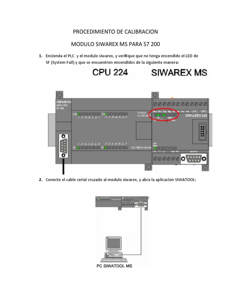 Procedimiento de Calibracion Modulo SIWAREX | PDF | Informática | Ingeniería Informática