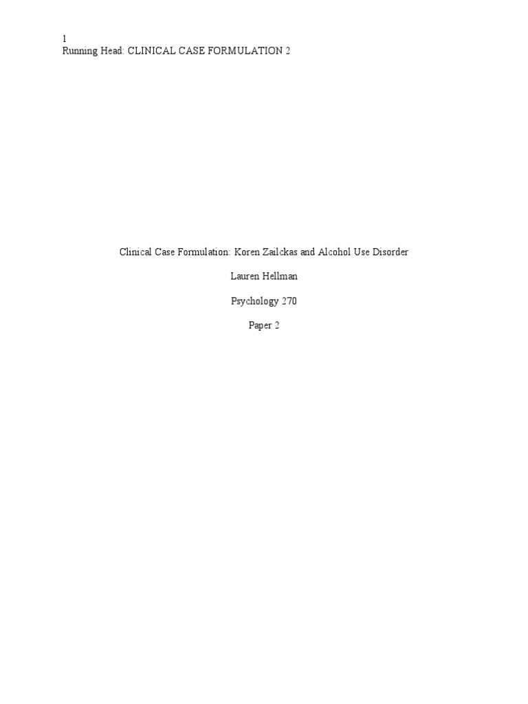 Clinical Case Formulation: Zailckas' Alcohol Use | PDF | Mental ...