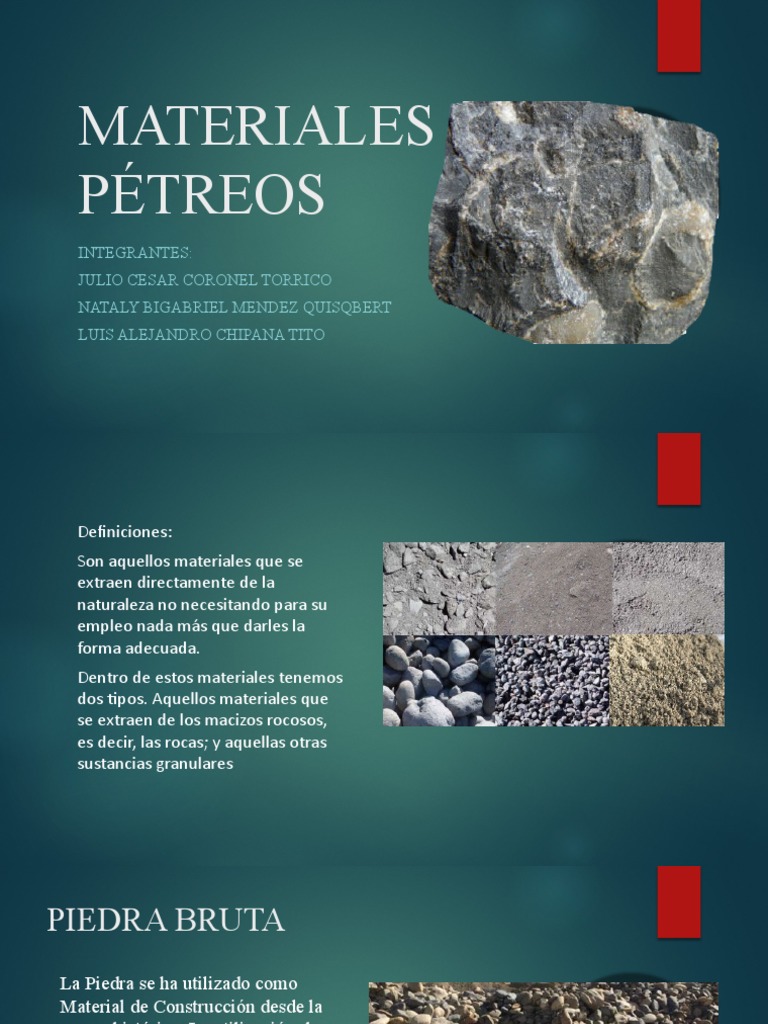 Materiales Pétreos: Definición y Usos | PDF | Caliza | Materiales de ...