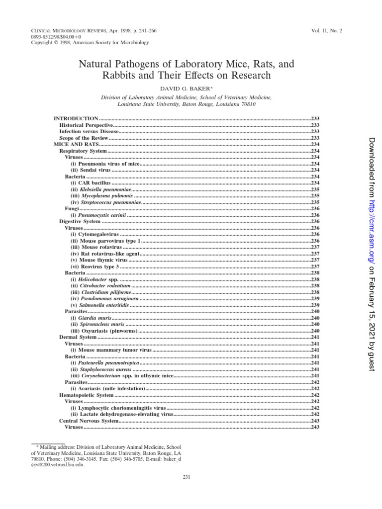 Clinical Microbiology Reviews - 1998 - Baker - Full | PDF | Infection ...