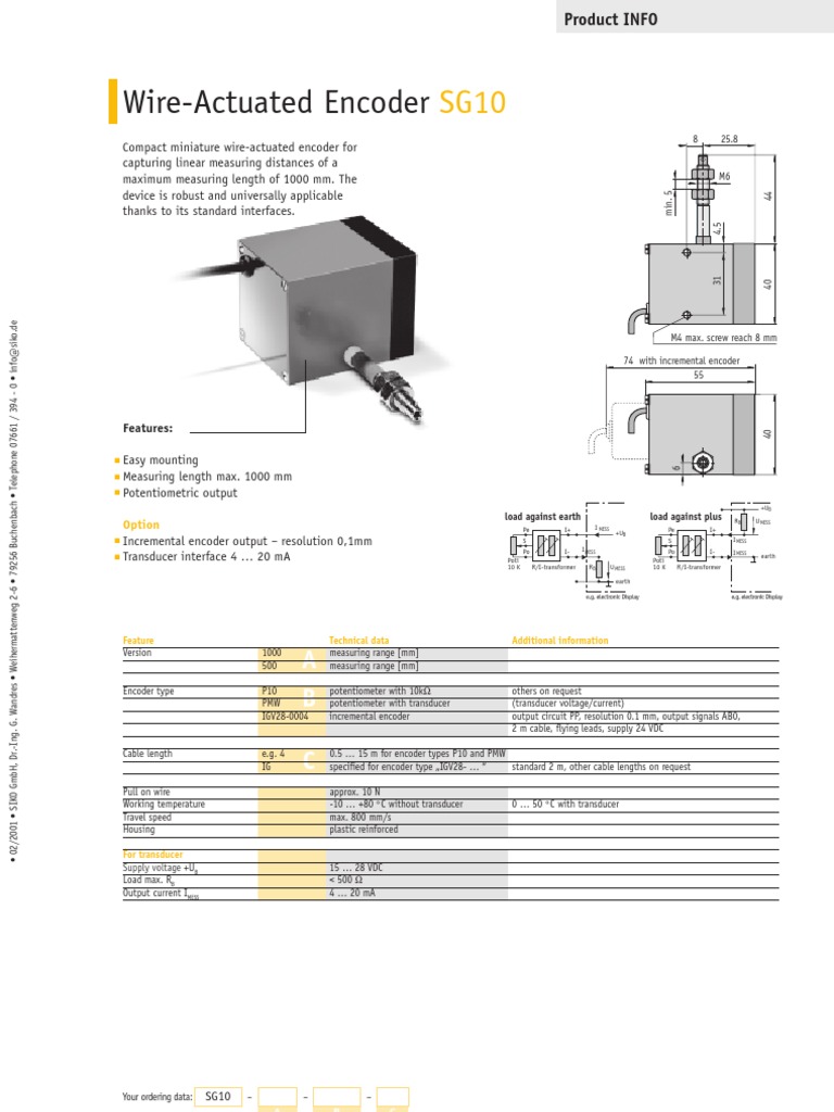 Draw Wire Encoder | PDF | Computer Engineering | Electrical Engineering