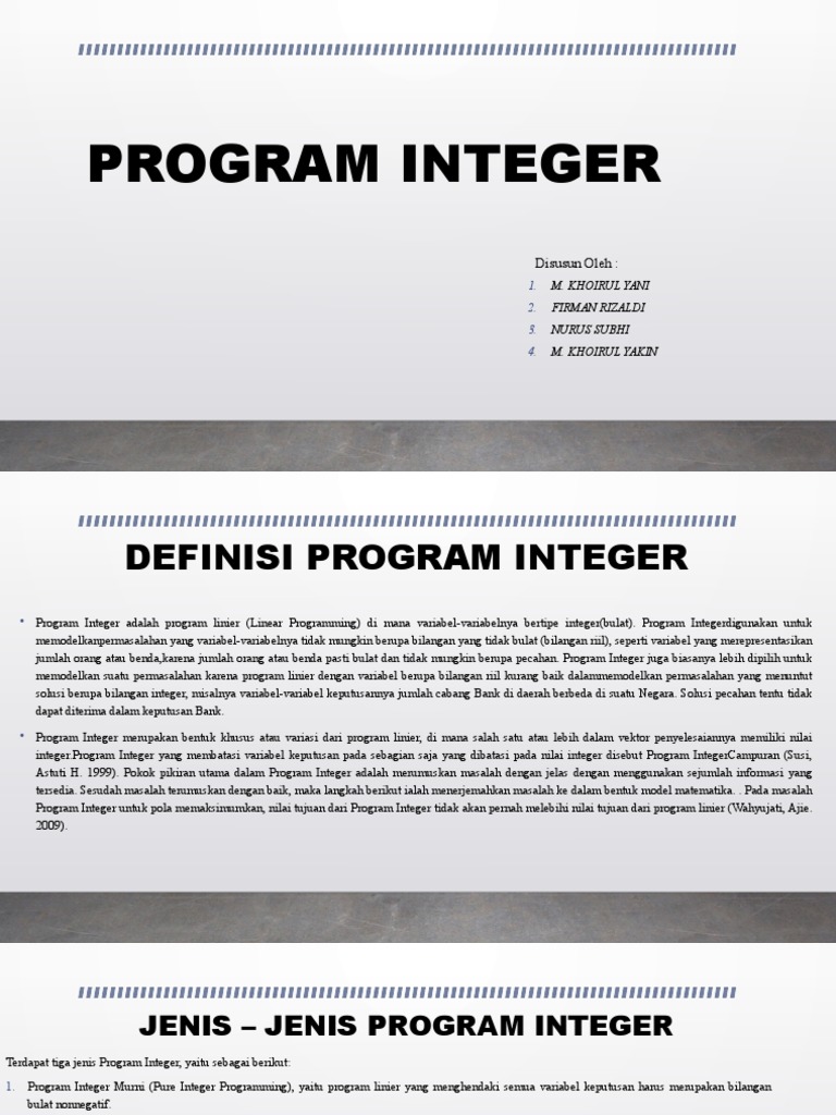 Panduan Lengkap Program Integer dalam SEO | PDF