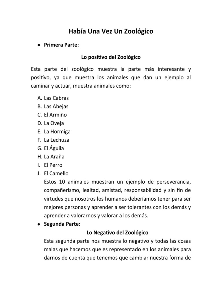 Había Una Vez Un Zoológico | PDF