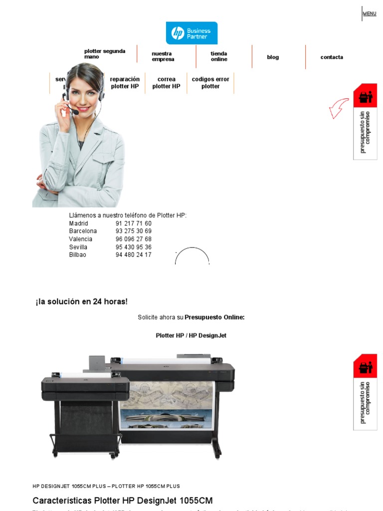 HP DESIGNJET 1055CM PLUS - Características Plotter HP 1055CM+ | PDF | Hewlett Packard | Equipo ...