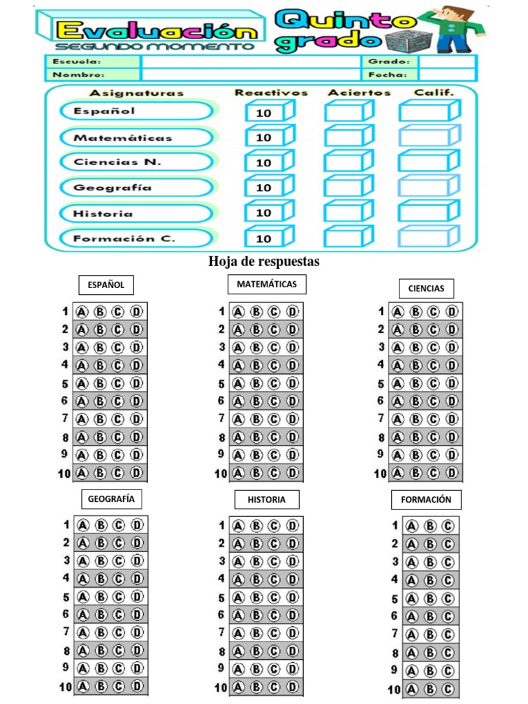 Hoja de Respuestas para Imprimir | PDF