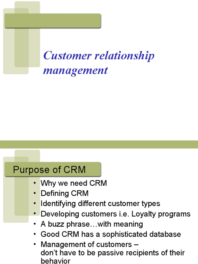 Customer Relation Management | PDF | Customer Relationship Management ...