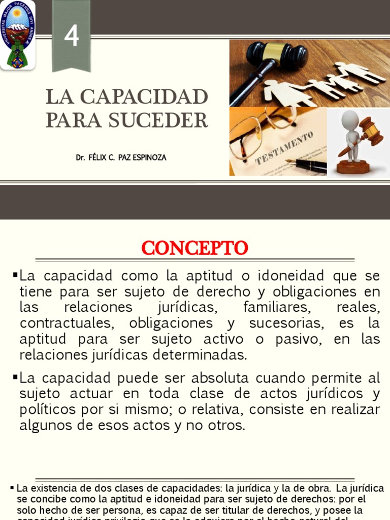 La Capacidad para Suceder | PDF | Herencia | Derechos