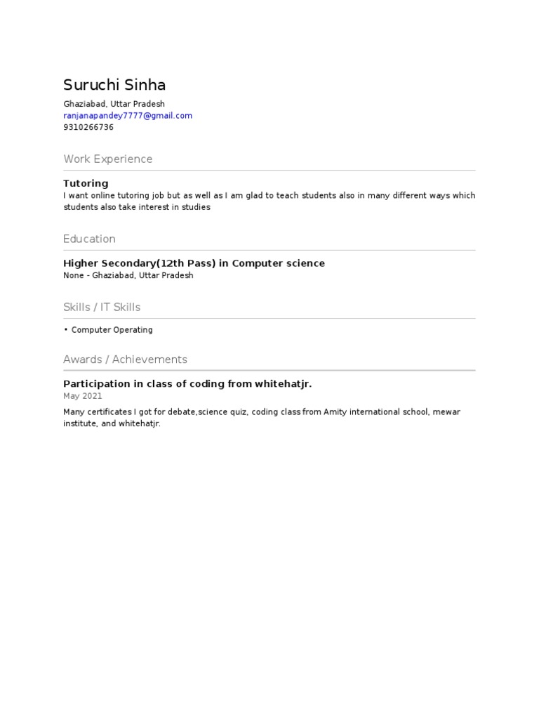 Suruchi Sinha | PDF | Career & Growth