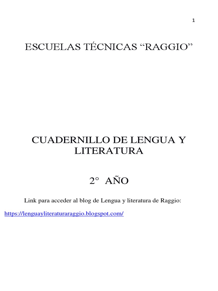 Cuadernillo Lengua y Literatura 2do | PDF | Comunicación | Poesía