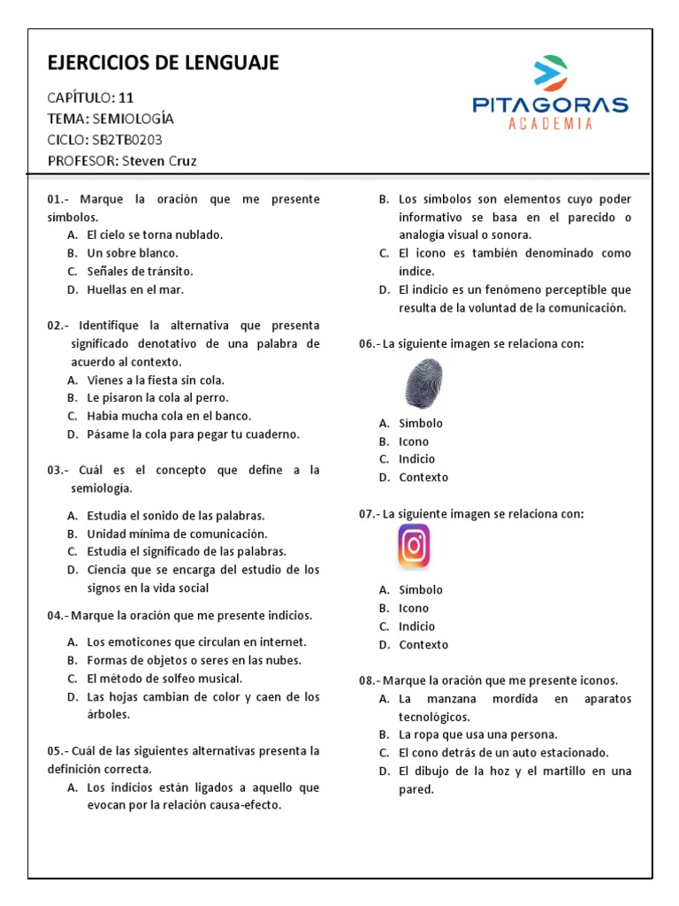 Ejer. 11 - SEMIOLOGÍA | PDF | Comunicación | Semiótica