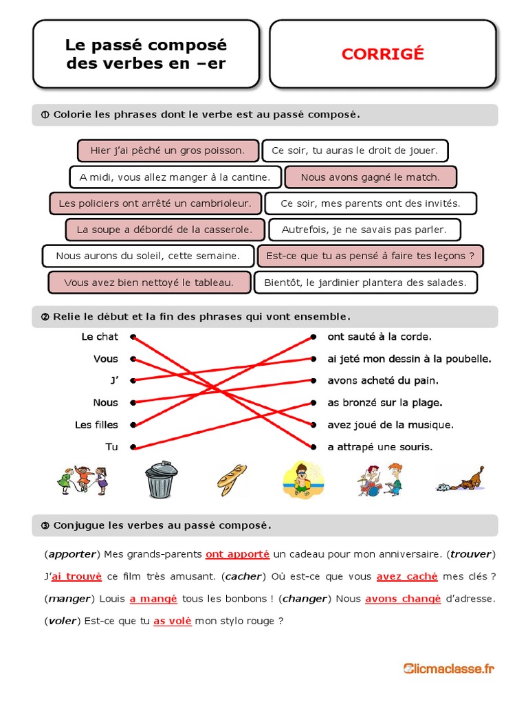 Passe Compose Er - Corrige | PDF