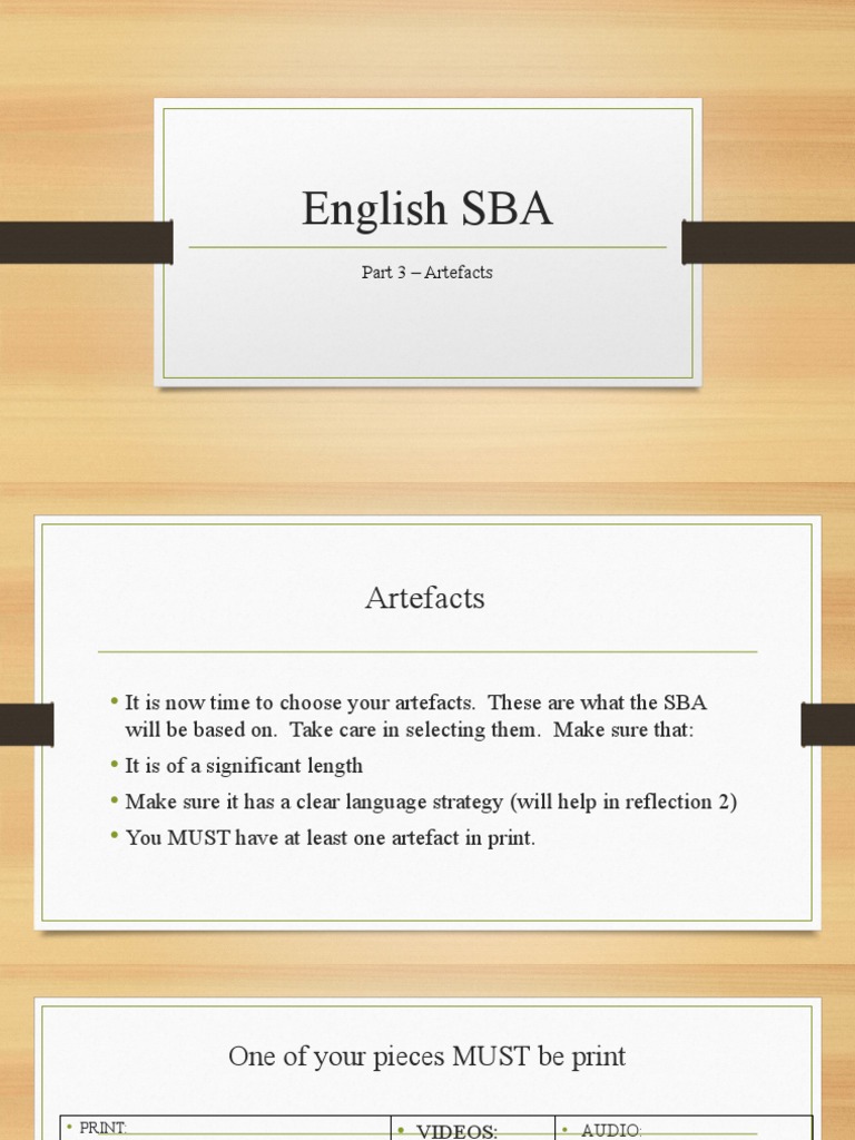 English SBA: Part 3 - Artefacts | PDF | Entertainment | Mass Media