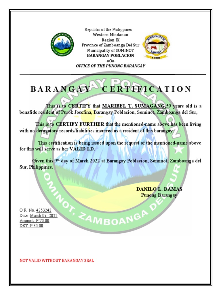 Certificate of Valid ID | PDF | Mindanao | Philippines