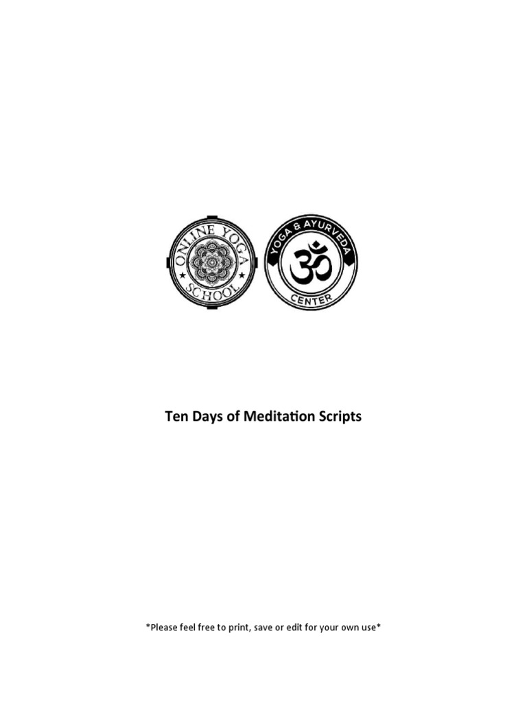 Ten Days of Meditation Scripts: Please Feel Free To Print, Save or Edit ...