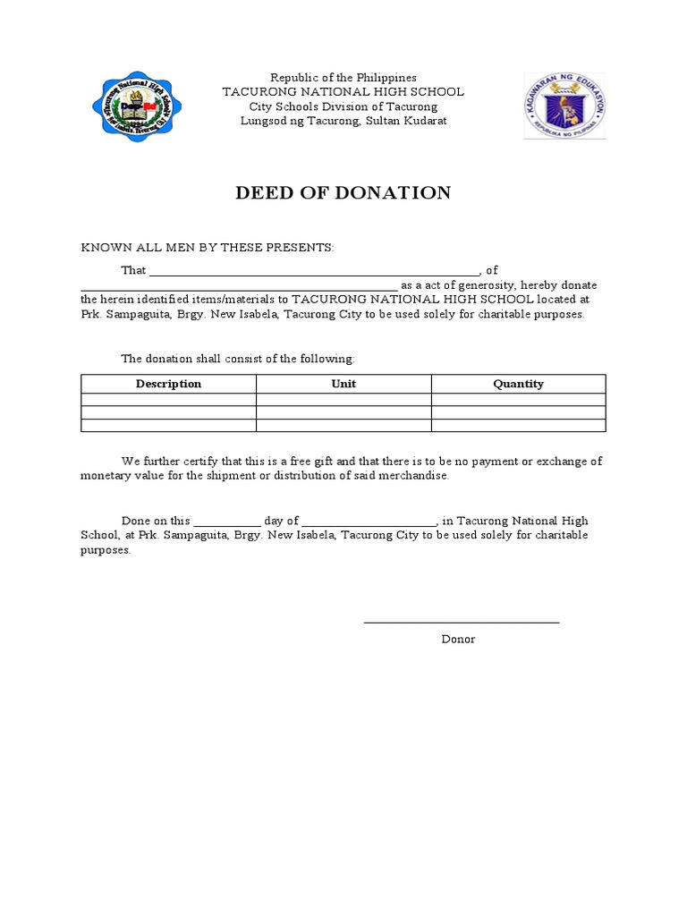 Deed of Donation | PDF