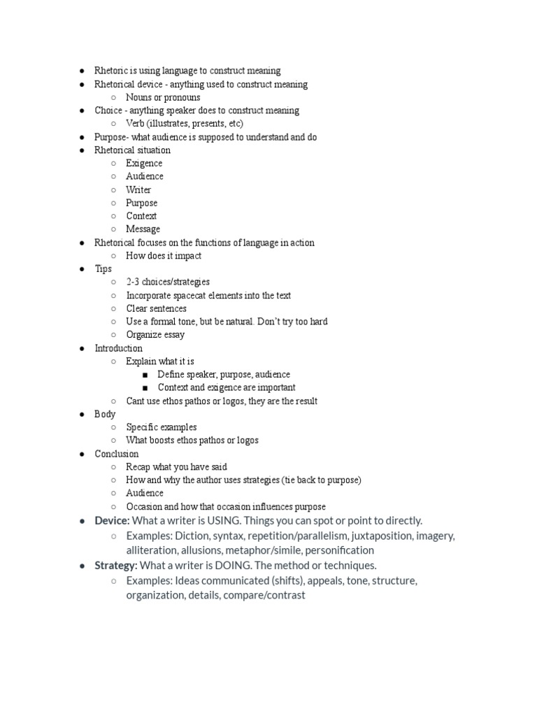 Rhetorical Analysis Notes-2 | PDF | Rhetoric | Metaphor