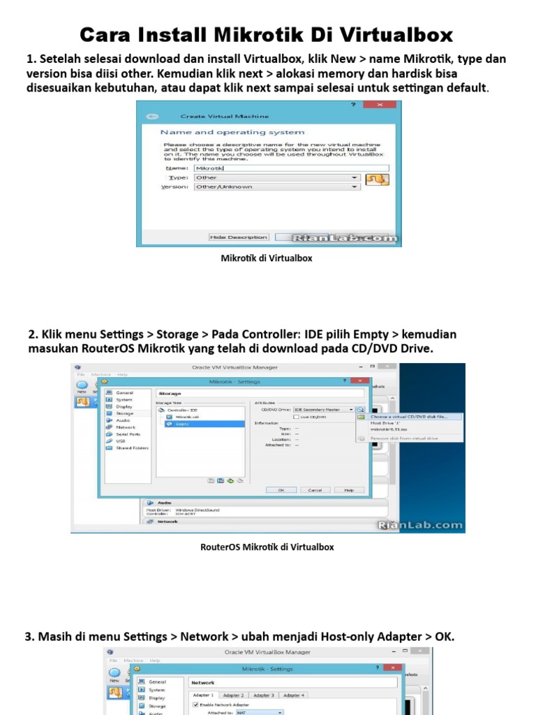 Cara Install Mikrotik Di Virtualbox | PDF