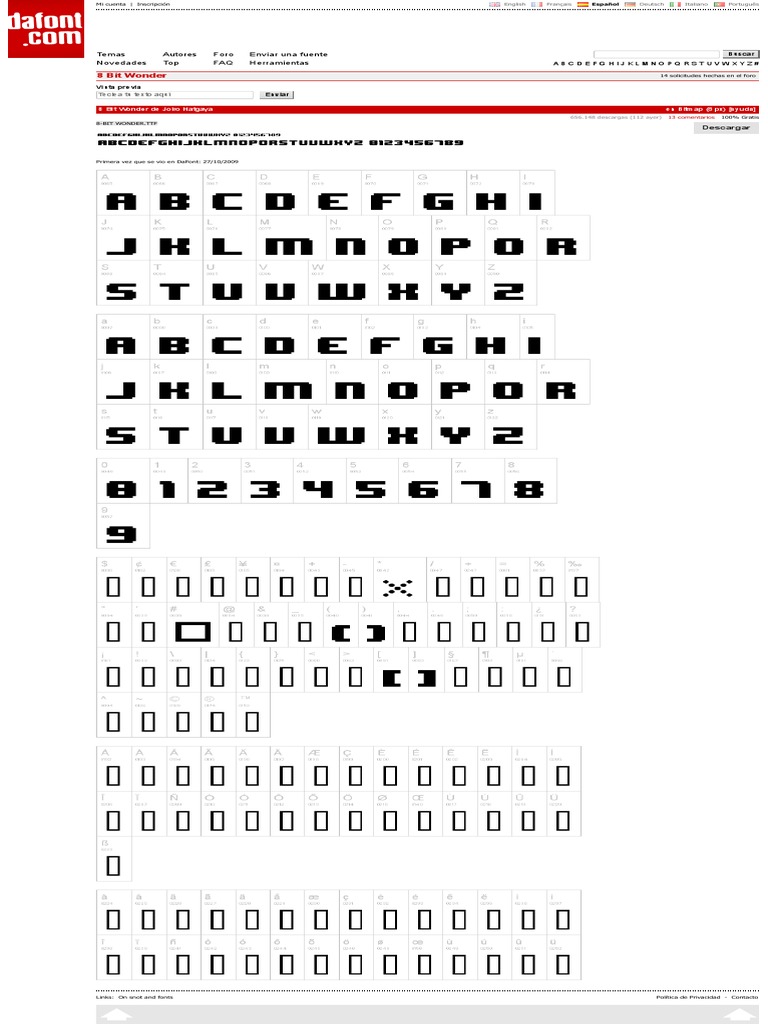 8 Bit Wonder Font | PDF