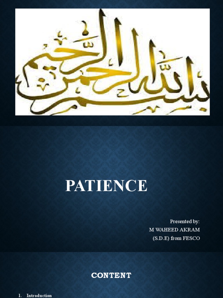 WAHEED AKRAM Patience | PDF | Patience | Abrahamic Religions