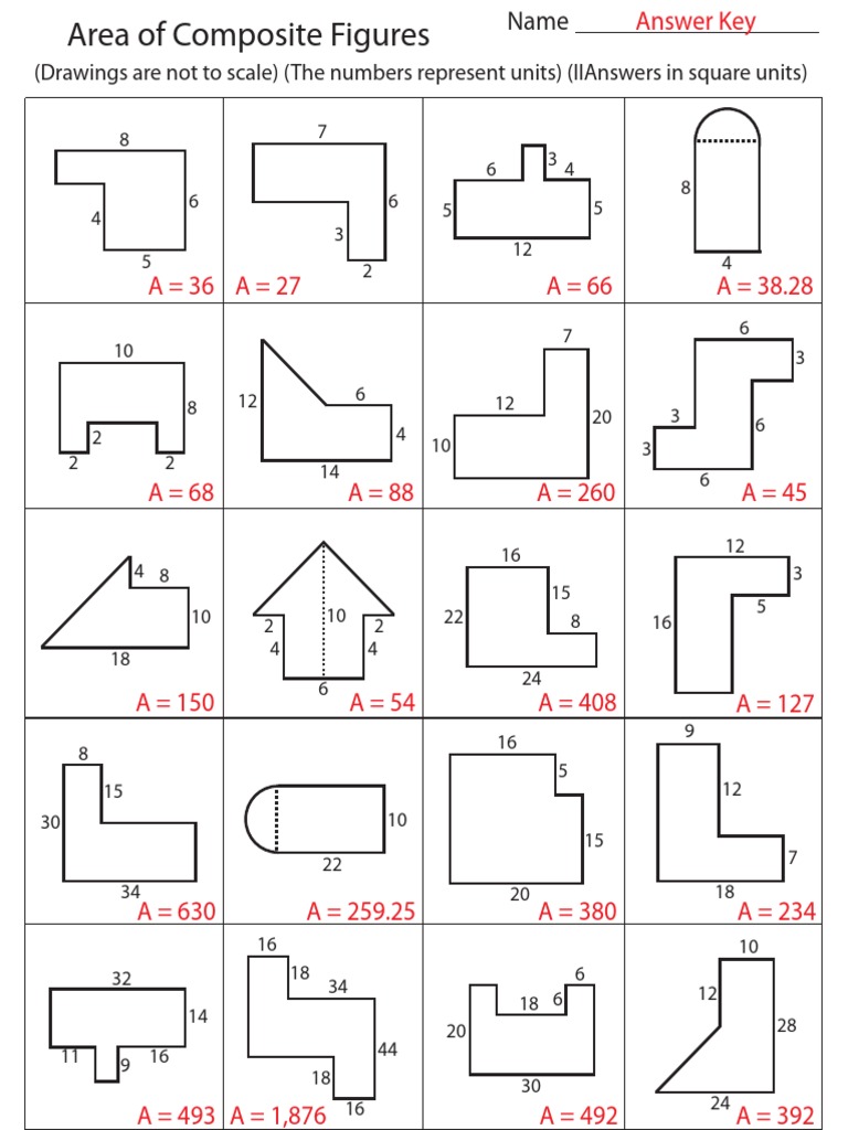 Area of Composite Figures - Day 2 - Homework | PDF