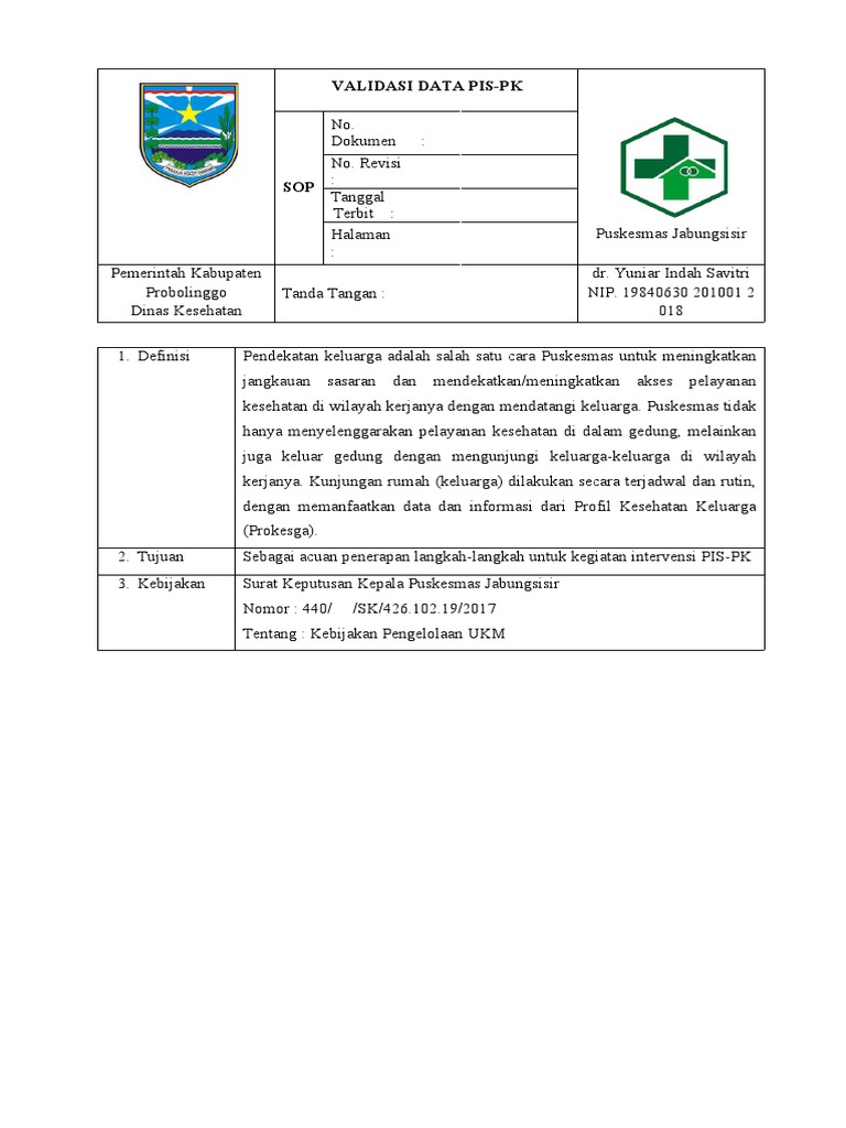 Sop Validasi Data KS | PDF