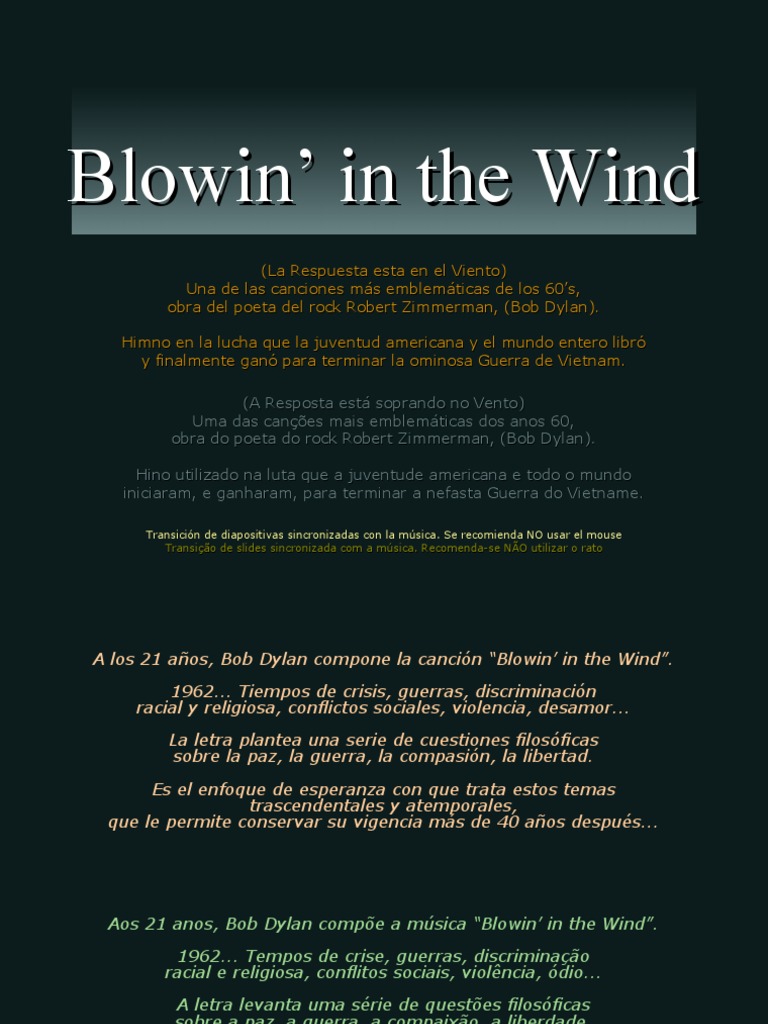 Blowin in The Wind | PDF | Bob Dylan