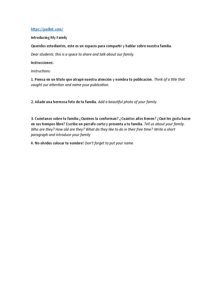 Introducing My Family | PDF