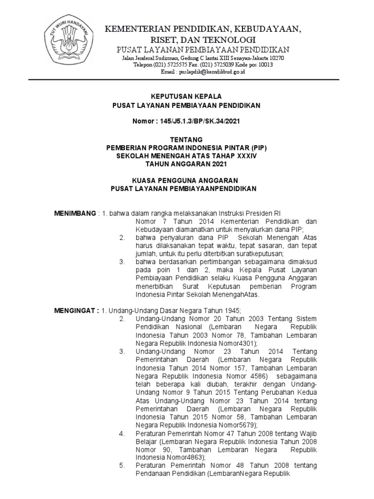 SK PIP SMA 2021 TAHAP 25-Dikonversi | PDF | Bisnis | Ilmu Sosial