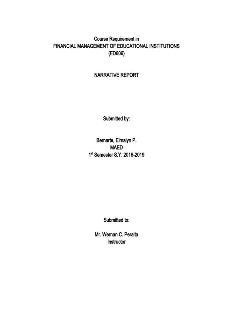 Financial Management - Narrative | PDF | Fundraising | Money