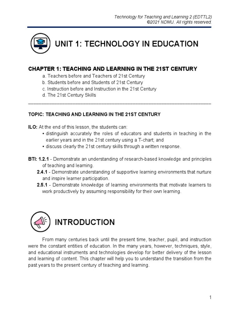 Teaching and Learning in The 21st Century | PDF | Educational ...