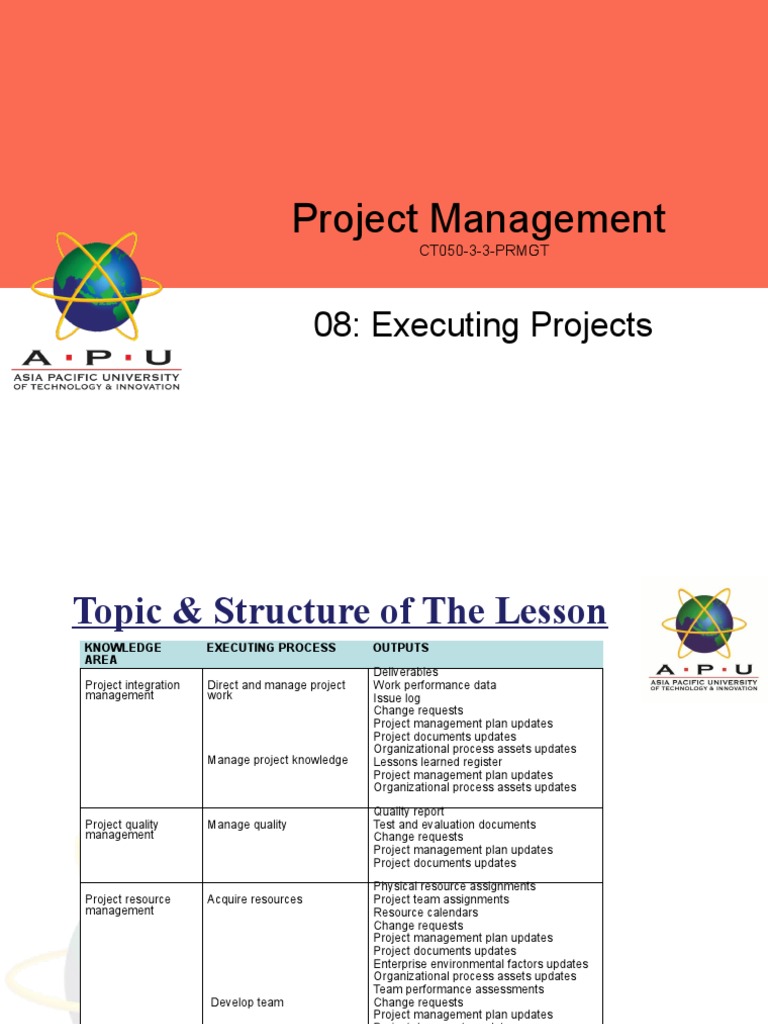 Project Execution in Project Management | PDF | Project Management ...