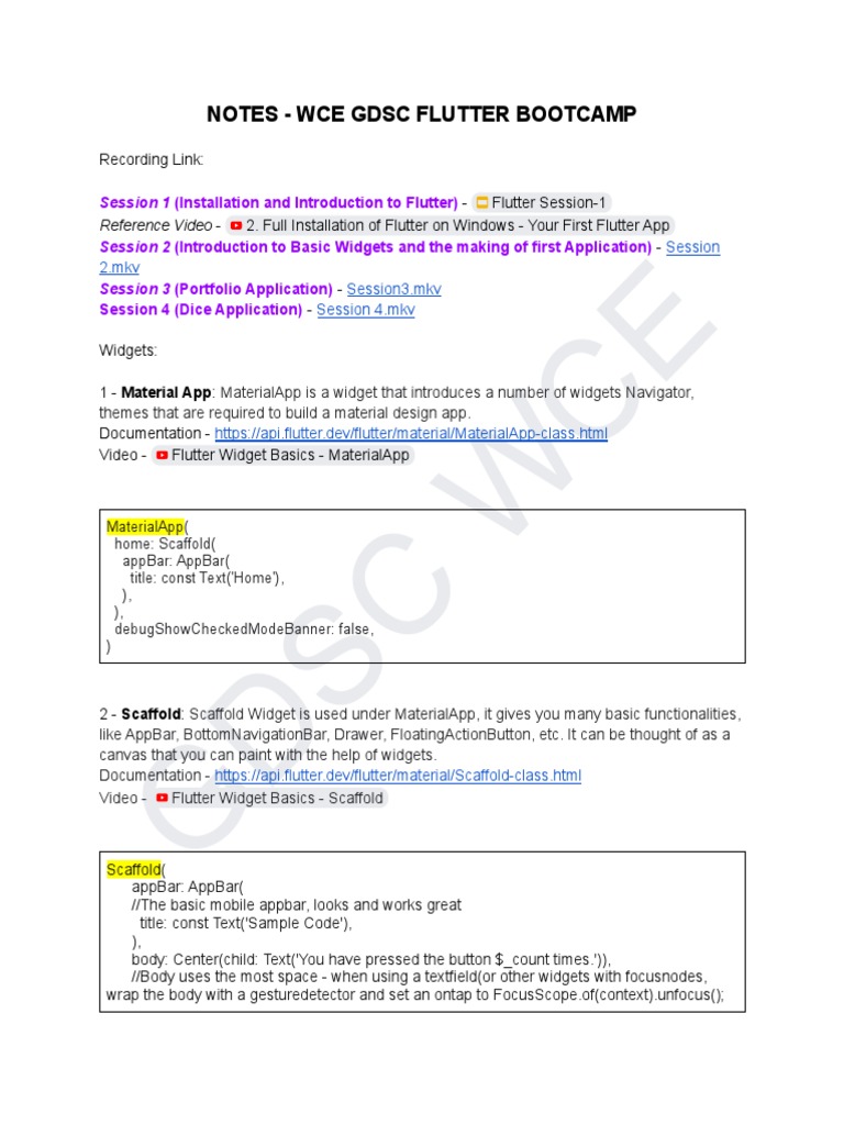 Flutter Notes Download Free Pdf Parameter Computer Programming Subroutine