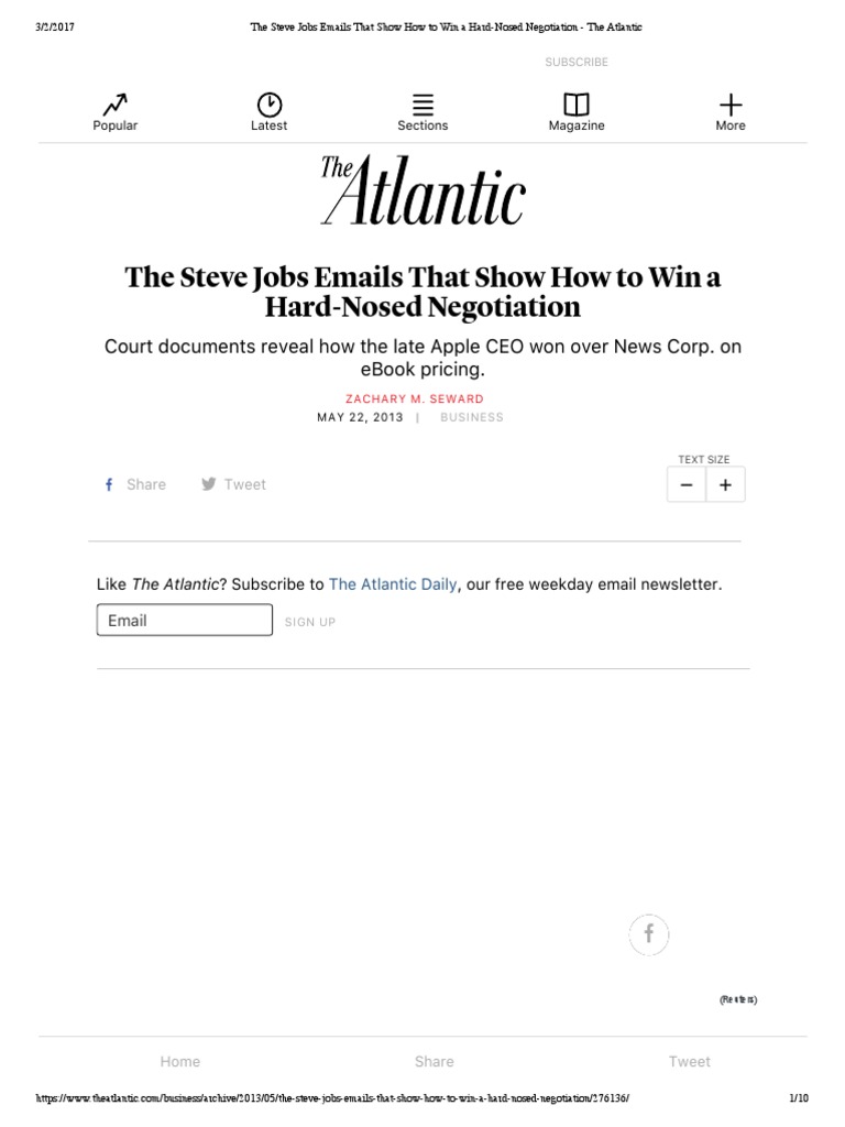 Negotiation Tactics from Steve Jobs | PDF | Apple Inc. | Online Shopping