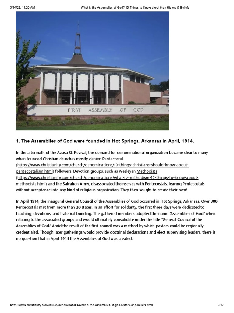 What Is The Assemblies of God - 10 Things To Know About Their History ...