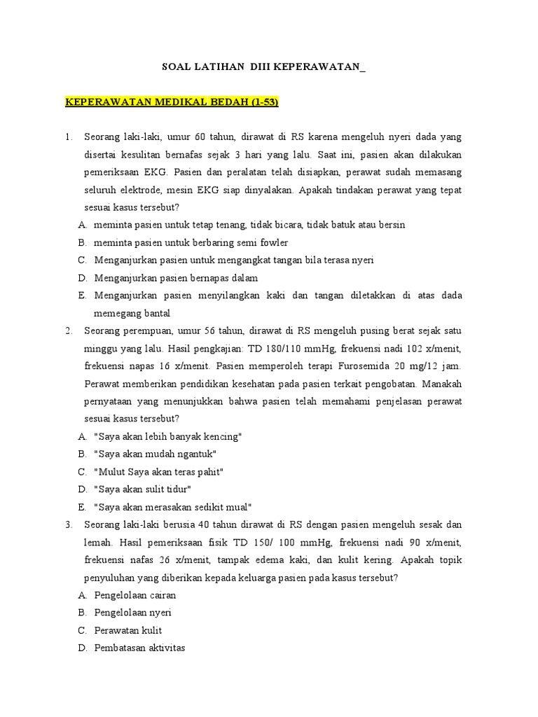 Soal Latihan Ukom d3 | PDF