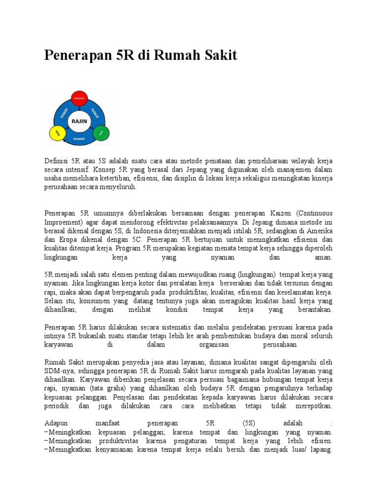Penerapan 5R Di RS | PDF