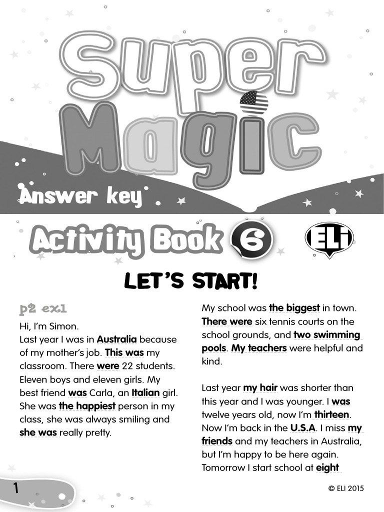 SuperMagic Workbook 6 Answer Key | PDF | Water