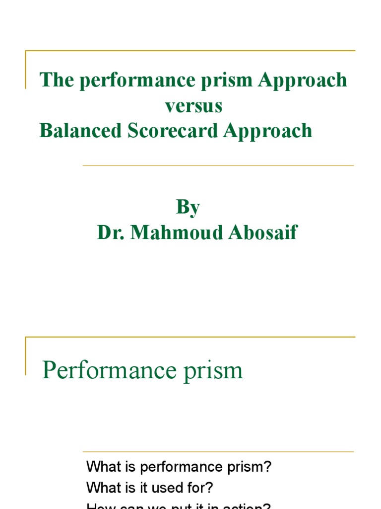 Performance Prism Versus Balanced Scorecard | PDF