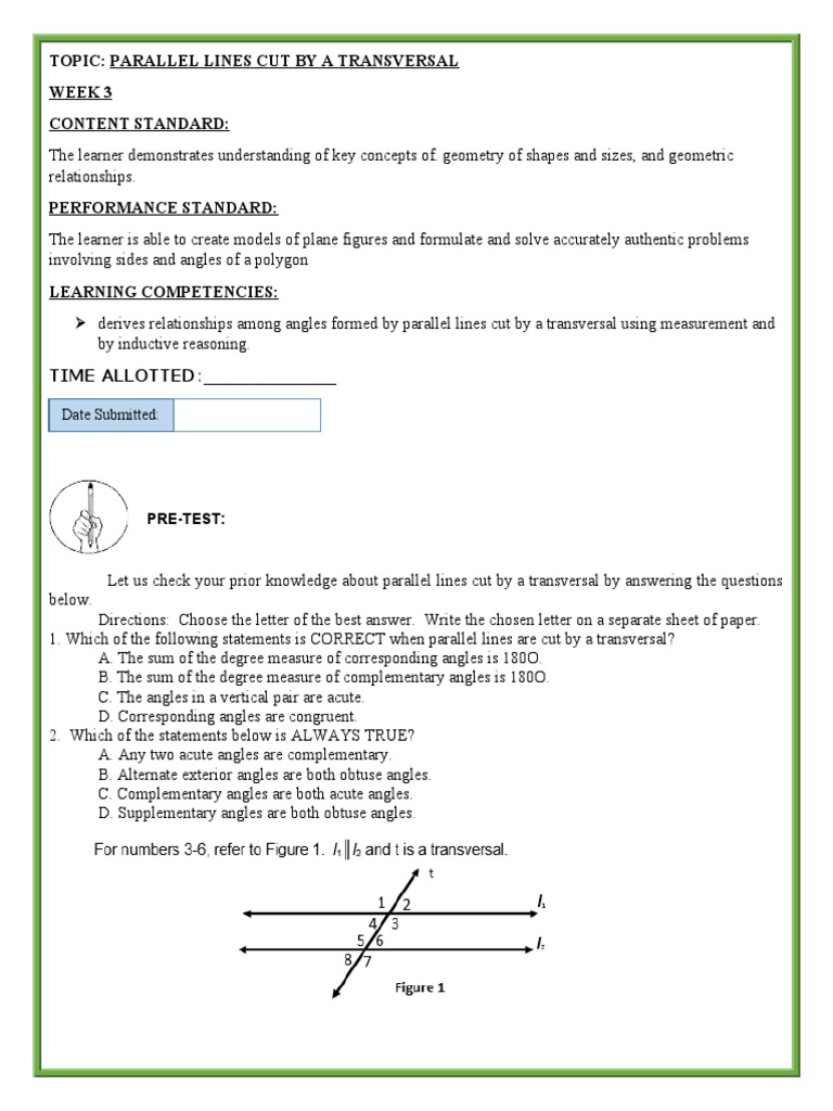 G7 - Q3 - Week 3 | PDF | Angle | Mathematics