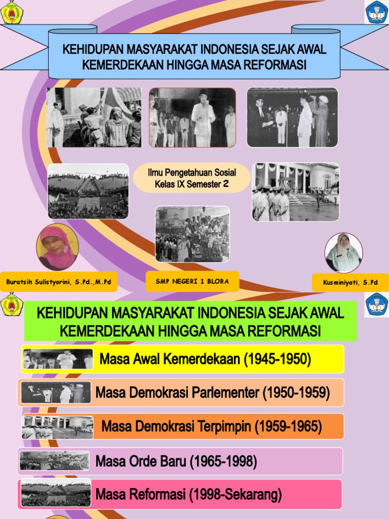 Materi 4 IPS 9-2 Masa Kemerdekaan (1945-1950) Dan Masa Demokrasi ...