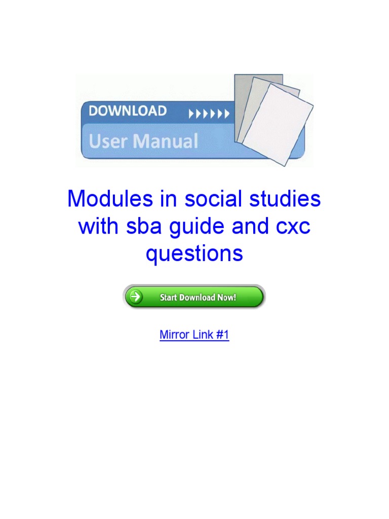 Dokumen - Tips - Questions With Sba Guide and CXC Modules in Social ...