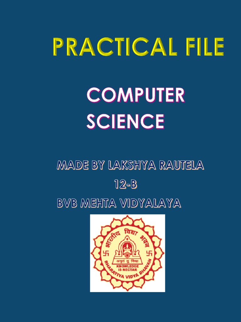 Lakshya XII-B CS Practical File | PDF