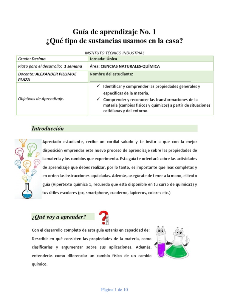 Guía de Aprendizaje Propiedades de La Materia | PDF | Importar | Líquidos