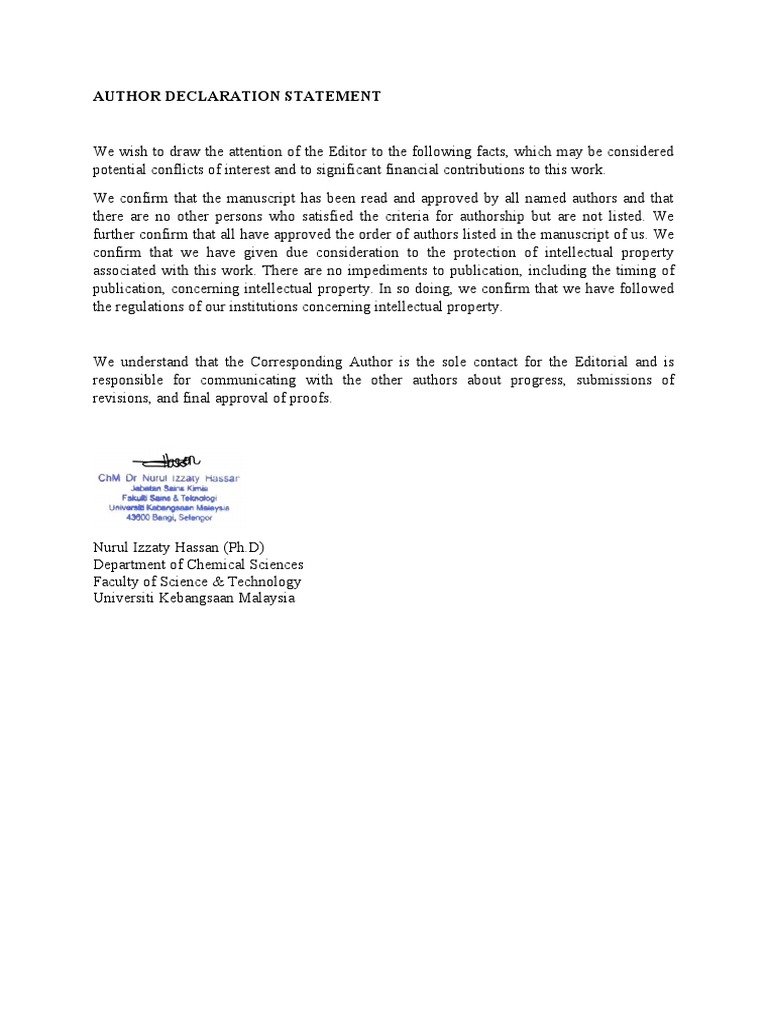 JMS Author Declaration Statement 301121 | PDF