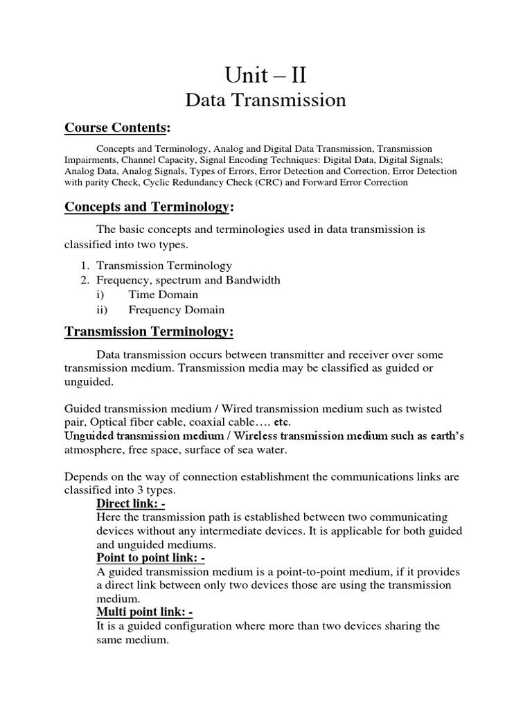 DCC Unit Ii Lecture Notes | PDF | Transmission Medium | Modulation DCC Unit Ii Lecture Notes | PDF | Transmission Medium | Modulation