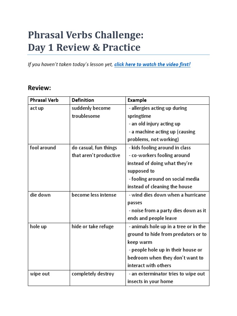 Challenge - 50 Phrasal Verbs Challenge-Merged | PDF