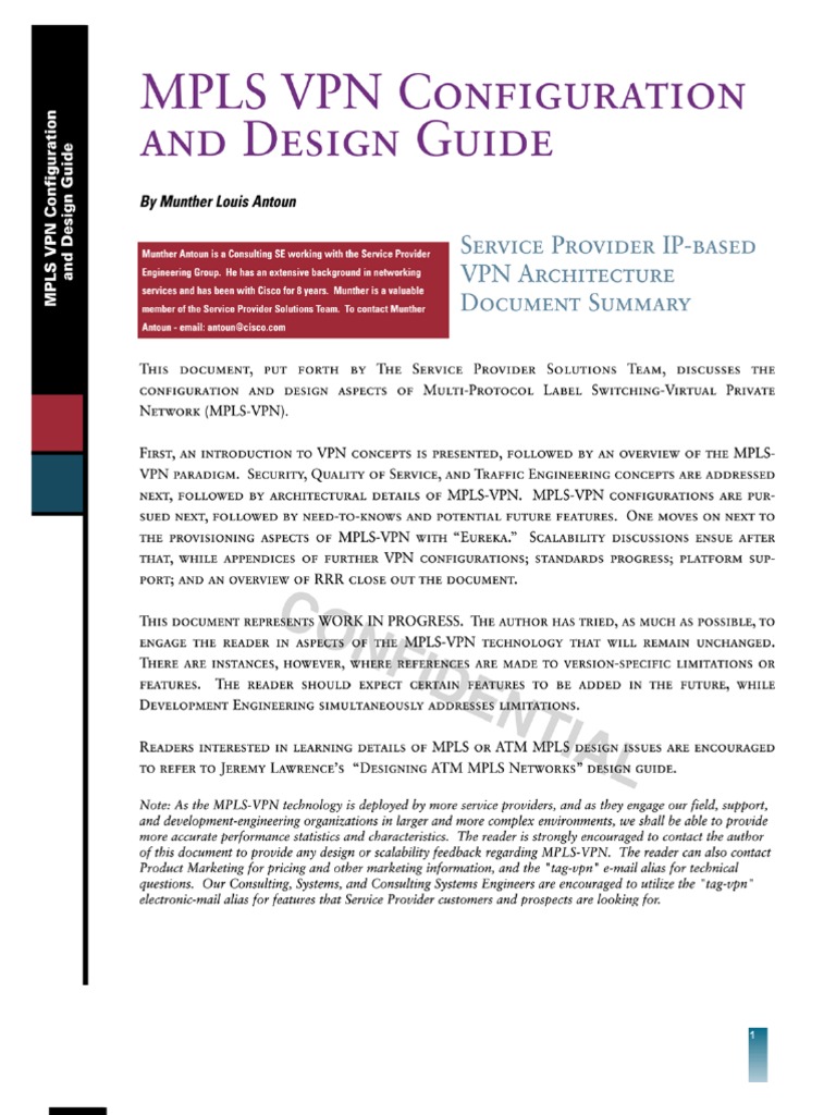 Mpls VPN Configuration and Design Guide | PDF | Virtual Private Network ...